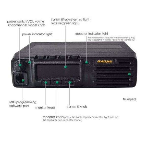 Upgraded Baojie BJ-851 Walkie Talkie High Power UHF Mini Duplex Repeater